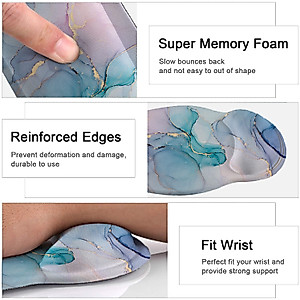 Keyboard Wrist Rest and Mouse Pad with Wrist Support, Ergonomic Memory Foam Mouse Pad for Gaming and Office, Pain Relief Mouse Pad and Wrist Support Set