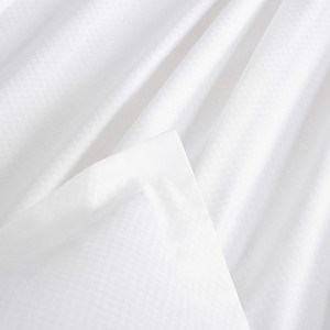 H by Frette Checkered Sateen H Bed Bundle (King) - Luxury All-White Bedding Bundle/Includes Pillowcases, Top Sheet, Fitted Sheet, Duvet Cover, Shams, Euro Shams, and Bedcover