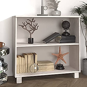 GOLINPEILO Wooden Sideboard 2 Shelf Bookcase Storage Cabinet, 2-Tier Bookshelf Cupboard Storage Cabinet for Bedroom, Living Room 33.5"x13.8"x31.5"(A)