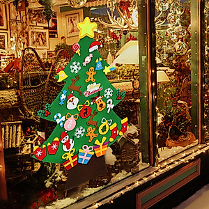 TOBEHIGHER DIY Felt Christmas Tree - 3.6 FT Felt Christmas Tree for Kids with 41 Pieces of Ornament Decor, DIY Xmas Gifts for Kids, Wall Hanging Christmas Tree Decorations