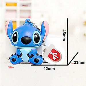 Novelty Stitch Blue Shape Design 32GB USB 2.0 Flash Drive Cute Memory Stick Stitch Thumb Drive Data Storage Pendrive Cartoon Jump Drive Gift (Stitch Blue-32GB)