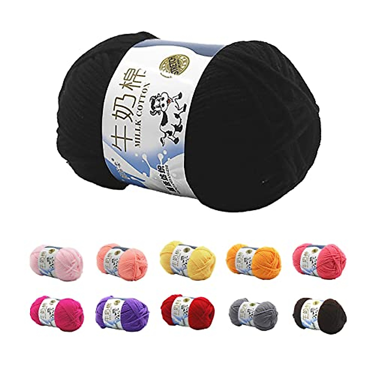 2 Set 1 Roll 5-Strand Wool Yarn Soft Warm DIY Beginner Needlework Hand Knitting Crochet Yarn Ball for Sewing Shop Knitting Yarn