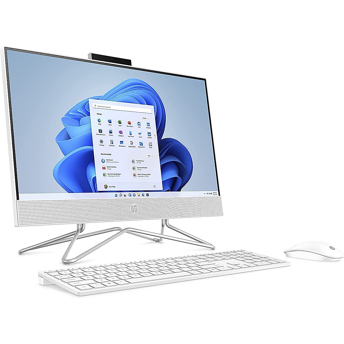 HP 2022 22-inch FHD All-in-One Desktop Computer - Quad-Core Intel Pentium J5040-16GB DDR4 RAM-512GB SSD - WiFi Bluetooth RJ45 LAN - Windows 11 Pro - Snow White w/RATZK 32GB USB