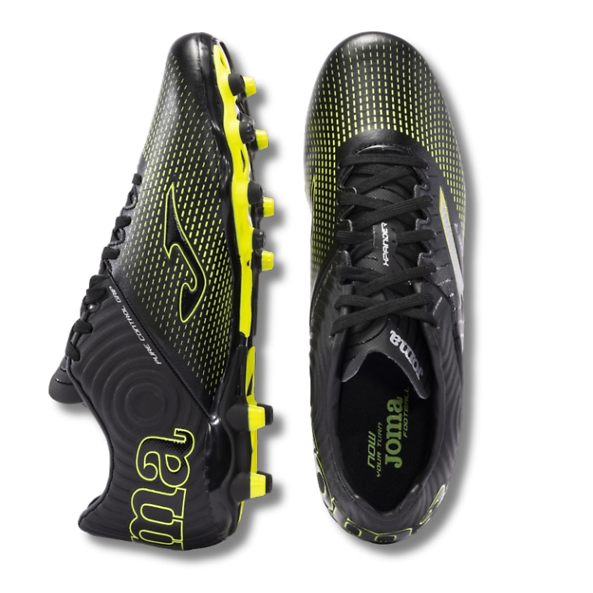 Joma - Soccer Shoes for Men - Microfiber Football Shoes for Men - Mens Cleats (Black, US Footwear Size System, Adult, Men, Numeric, Medium, 10.5)