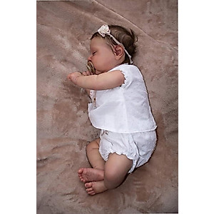 Angelbaby 20inch Reborn Realistic Baby Doll Girl Look Real Soft Asleep Newborn Baby Lifelike Handmade Bebe Doll Cute Doll Sets for Toddlers Toys