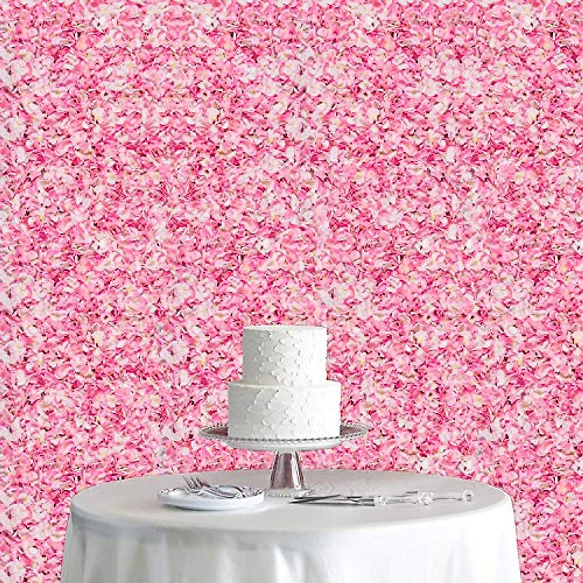 Flower Wall Panel Set, U'Artliens Artificial Wall Flower Backdrop 24x16 Inch 3D Silk Hydrangea Rose Floral Panel for Photo Background Home Party Wedding Backdrop Decoration (2pcs, Pink)