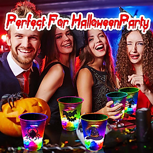 mishunyus 40 Pcs Halloween Party Decorations,Glow Halloween Cups,Pumpkin, Bat, Ghost, theme, Horror Cups,Halloween Party Supplies,Halloween Party Decor For Kids,Adults Party Birthday Favor