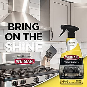 Weiman Heavy Duty Stove and Oven Cleaner and Degreaser for Glass, Ceramic Cooktops, BBQ grill grates - 2 Pack, 24 Oz