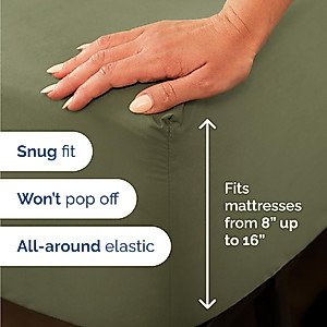 Queen Size 4 Piece Sheet Set - Comfy Breathable & Cooling Bed Sheets Set - Hotel Luxury Bedding for Women, Men, Kids & Teens - Deep Pockets, Easy-Fit, Super Soft & Wrinkle Free - Oeko-Tex - Sage Green