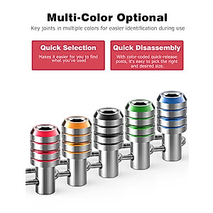 Bit Holder, 1/4inch Drill Bit Holder Keychain for Impact Driver Pull Back to Unlock Quick Change Magnetic Screwdriver Bit Holders-5Pcs