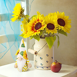 9 Pcs Summer Tiered Tray Decor Farmhouse Wood Tiered Tray Decor Mini Coffee Mug Bead Garland Banner for Home Decor (Sunflower Style)