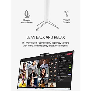 P 27” All-in-One Desktop, AMD Ryzen 3 5300U, 8 GB RAM, 256 GB SSD, Full HD IPS Micro-Edge Display, Windows 11 Home, 4 USB Ports, Pop-up Privacy Camera, Dual Mics, Keyboard and Mouse (27-cb0030, 2021)