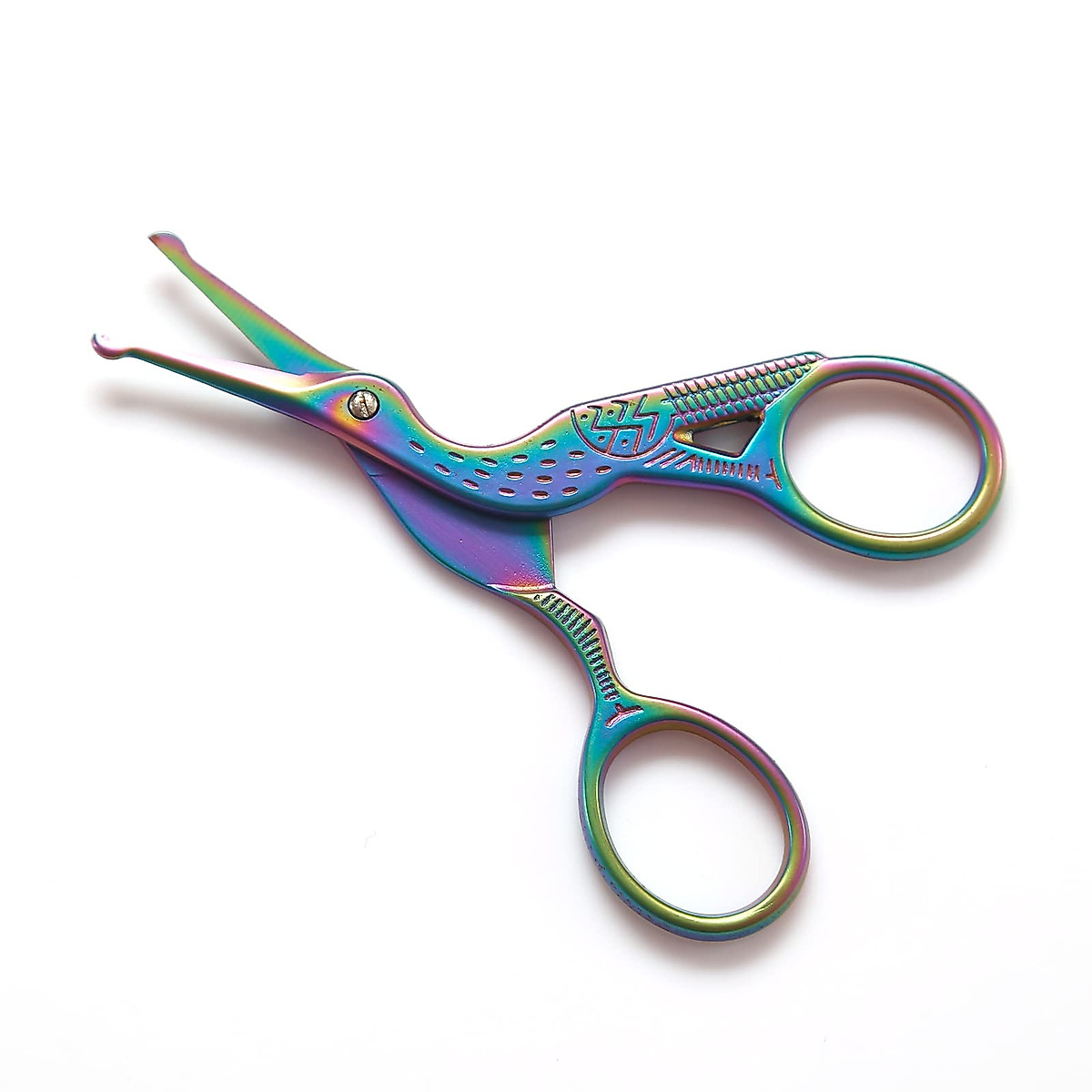 YJSStriving Nose Hair Scissors Rounded Tip Facial Hair Scissors Blunt Tip Scissors for Eyebrows Facial Hair, Nose Hair, Mustache, Eyelashes, Beard Trimming (Rainbow)