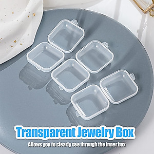 YIMIKE Mini Clear Jewelry Box,16Pcs Small Plastic Storage Transparent Boxes Containers,Portable Travel Packaging for Item Craft,Beads,Pills,Earplug,Ear Studs,Necklaces,Rings,Earring,Card