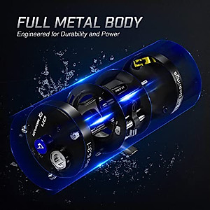 Piscifun Chaos XS Baitcasting Fishing Reel, Reinforced Metal Body Round Baitcaster Reel, Smooth Powerful Saltwater Inshore Surf Trolling Reel, Conventional Reel for Catfish (50 Right Handed)