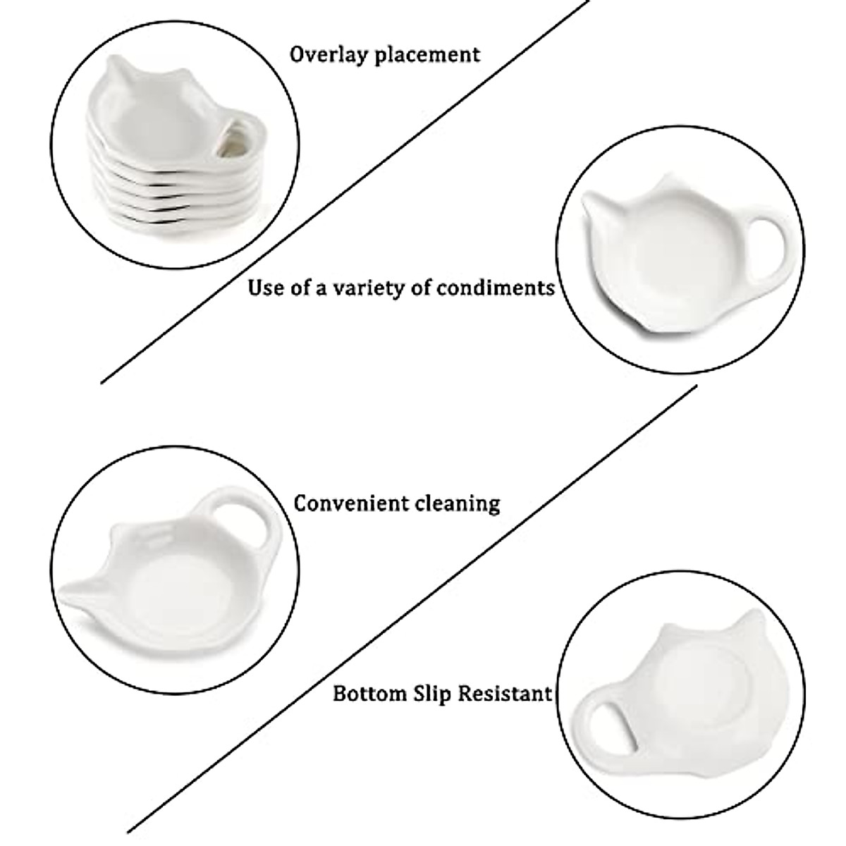 Tea Bag Holder for Used Tea Bag Teapot Shaped Tea Bag Coasters - Keep Your Tea Time Tidy and Organized with Tea Bag Saucers Set of 6