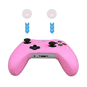 RALAN Glitter Controller Skin for Xbox One, Anti-Slip Silicone Controller Cover Protector Compatible for Xbox 1 Wireless/Wired Gamepad Joystick with 4 Thumb Grips Caps and Black Pro Thumb Grip x 8
