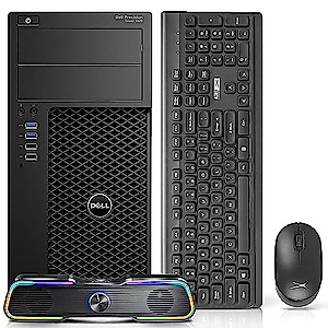 Dell Tower Computers Precision 3620 Desktop PC,Intel i7-6700,32GB DDR4 512GB NVMe SSD+2TB HDD + RGB Speaker Windows 10 Pro