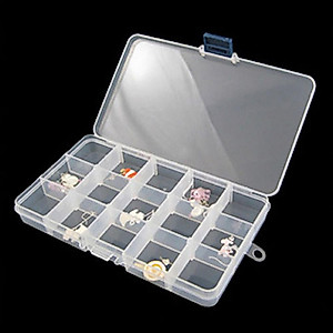 Storage Case Box,IEason Storage Case Box Holder Container Pills Jewelry Nail Art Tips 15 Grids