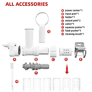 POSKZLE Pasta Attachment for Kitchenaid Stand Mixer with 6 Different Shapes Pasta Press Outlet,Durable 6-in-1 Pasta Extruder for Kitchenaid Mixer (SPXN02)