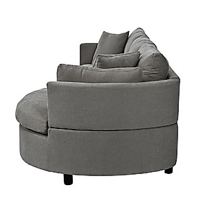 JURMALYN 111.4" Modern Sectional Sofa Couch for Living Room L-Shape Sofa Couch with Curved Seat, Upholstered 3-Seat Sofa Couch Fabric Couch Set for Apartment Office Grey