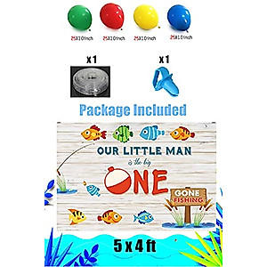 JeVenis Ofishally One Party Decoration The Big One Party Decoration Ofishally One Banner The Big One Backdrop Gone Fishing Party Decoration Little Fisherman Party Decoration