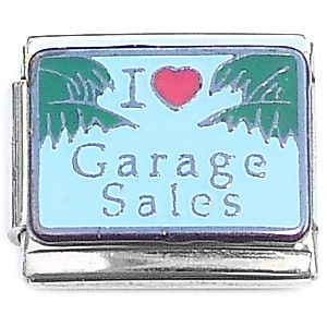 I Love Garage Sales Italian Charm