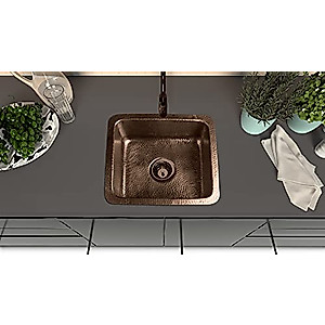 Monarch Abode 17090 Pure Copper Hand Hammered Highball Single Bowl Kitchen Sink (17 inches)