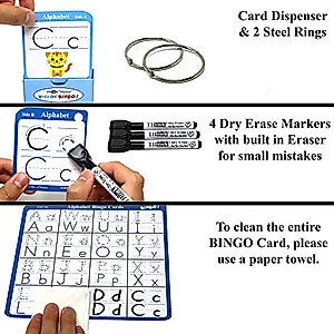 Think2Master Bingo & Flashcards. Alphabet, Numbers, Words (PreK, Kindergarten, 1st) Claim Squares By Writing On The Card. Educational Game for Families, Home School & Classrooms. Learn To Read & Write