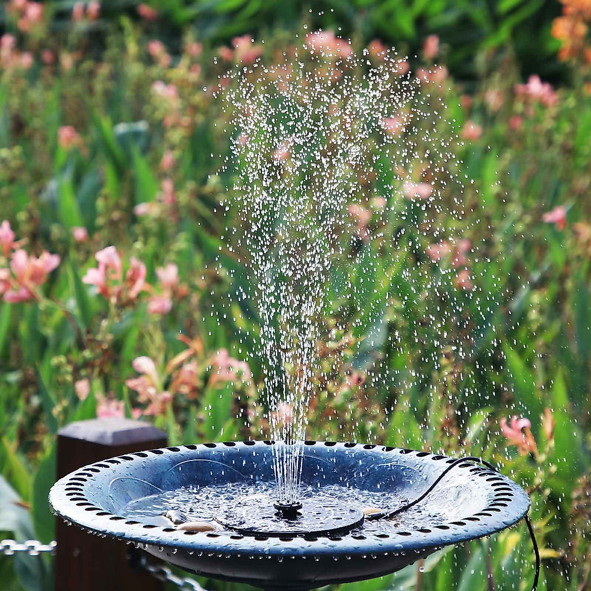 AISITIN 2.8W Solar Fountain Pump for Water Feature with 3.9ft Cord, Solar Bird Bath Fountain with 6 Nozzles, Solar Powered Water Fountain for Bird Bath, Garden, Ponds Fish Tank and Outdoor