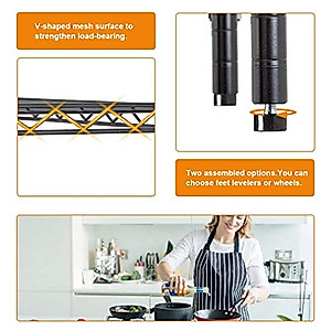 Storage Shelves Metal Wire Shelving Unit NSF Heavy Duty 3-Tier Height Adjustable Utility Steel Garage Shelving with Leveling Feet 23" L x 13" W x 30" H Sturdy Shelf Organizer Rack for Kitchen, Office