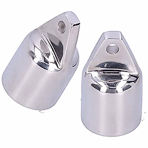 Universal Top Cap External Eye End Accessories 316 Stainless Steel Bimini for 1in OD Round Tube (Pack of 2) for Top Caps Tube Canopy Hardware Eye End Cap Top Cap Fitting Boat Slide Cap Top Eye End Sta