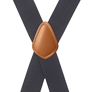 Cedrainy Suspenders For Men 1.4 Inch X Back Wide Suspender Heavy Duty Swivel Belt Loops With 4 Snap Hooks(Dark Grey)