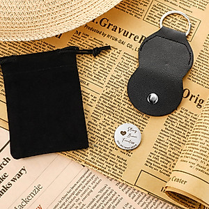 Sureio Pocket Hug Token Long Distance Relationship Keepsake Stainless Steel Double Sided Inspirational Gift with Keychain (Be Strong)