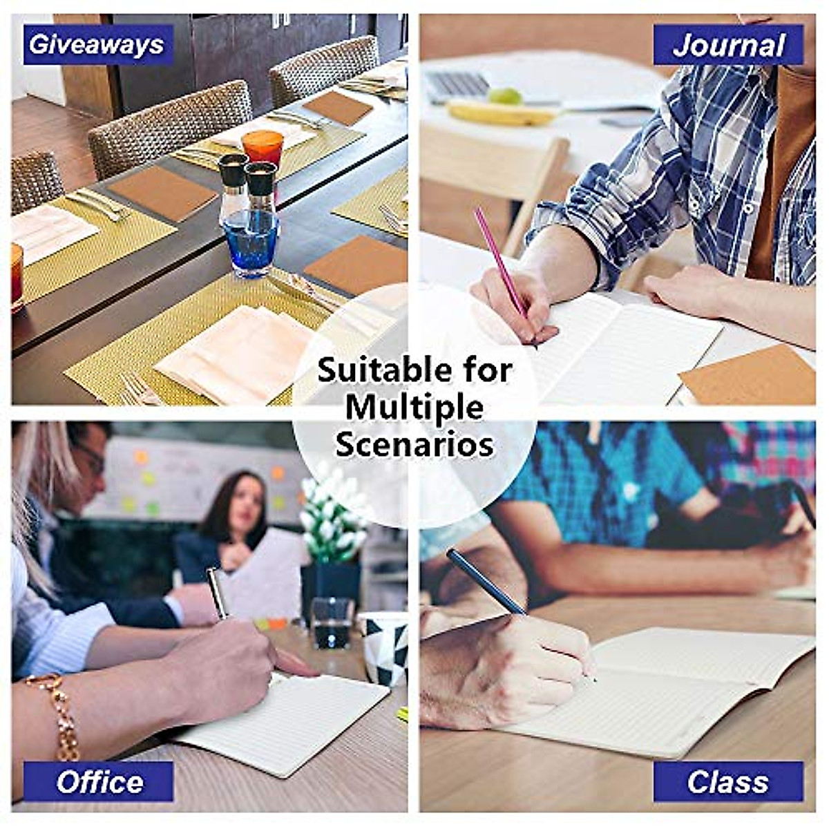 30 Pack Kraft Notebooks, A5 Feela 60 Lined Pages Notebooks and Journals for Women Girls Students Making Plans Writing Memos Office School Supplies, 8.3 X 5.5 in