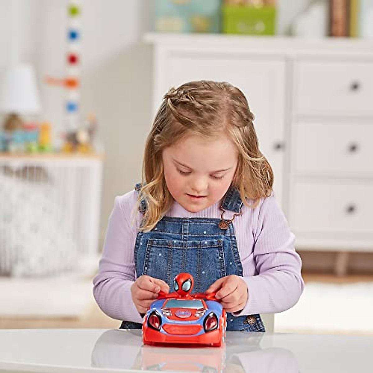 Hasbro Marvel Spidey and His Amazing Friends Glow Tech Web-Crawler Toy Car, with Spidey Action Figure, Preschool Toys, Super Hero Toys for 3 Year Old Boys and Girls and Up, Lights & Sounds