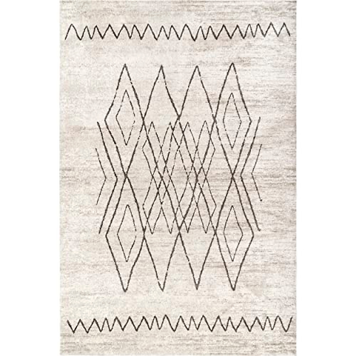 nuLOOM Miriam Machine Washable Geometric Diamond Area Rug, 7x9, Beige
