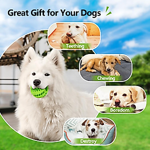 Puppy Teething Chew Toy Balls: 2pack Interactive Dog Treat Dispensing Ball Rubber Small Breed Dog Chewing Enrichment Toys for Boredom and Brain Stimulating Game Puppy Teething Chew Toys