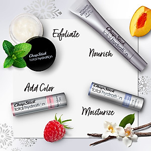 ChapStick Total Hydration Lip Kit Gift Set, Lip Moisturizer, Lip Scrub and Lip Balm Set - 4 Count
