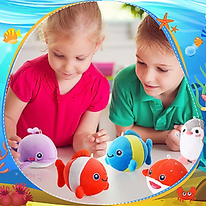 12 Pcs Mini Ocean Animal Plush Toys Sea Creatures Stuffed Toy Soft Plush Sea Life Small Stuffed Animals Plush Keychain Decorations for Carnival Prizes Christmas Tree Birthday Party Bag Fillers