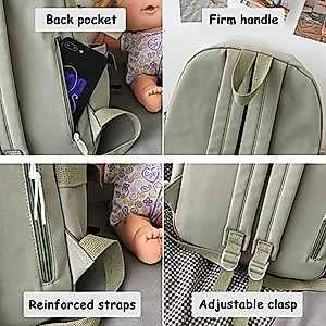 CM C&M WODRO Kawaii Backpack with Pins Cute Backpack for Women Girls Travel Backpack School Backpack Aesthetic Backpack for School (Green-2)