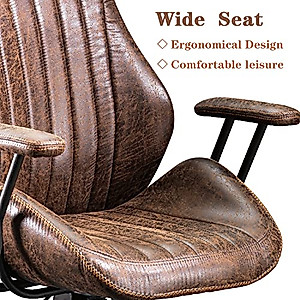 XIZZI Ergonomic Chair, Modern Computer Desk Chair,High Back Suede Leather Office Chair with Lumbar Support for Executive or Home Office (Brownness)