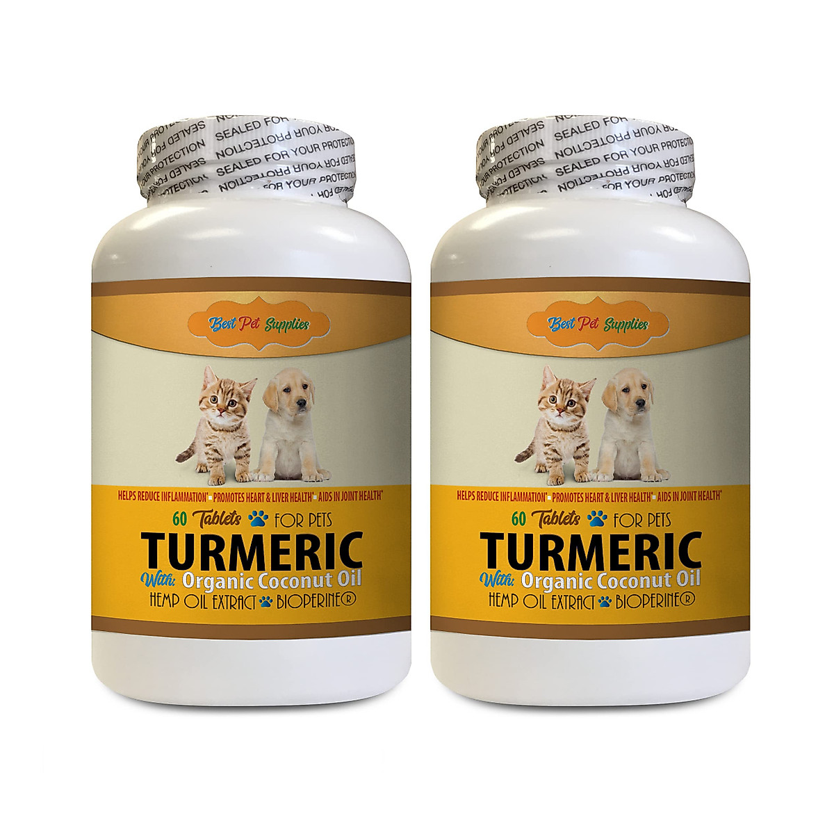 Dog Joint Supplement Chews - Turmeric with Coconut and Hemp Oil for Dogs and Cats - Natural Treats - Anxiety Relief - Joint Health - Dog Turm RIC Supplement - 120 Treats (2 Bottles)