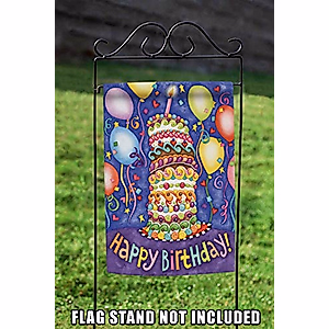 Toland Home Garden 110083 Happy Birthday Birthday Flag 12x18 Inch Double Sided Birthday Garden Flag for Outdoor House party Flag Yard Decoration
