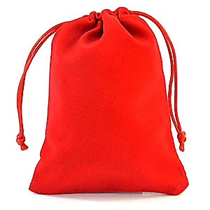 6PCS Red Dust-Proof Drawstring Storage Pouch Bag Reusable Flannel Drawstring Bags Shoe Gifts Jewelry Clothes Storage Pouches Space Saver Organizer For Travel Household (12 x 4 inch, Not Washable)