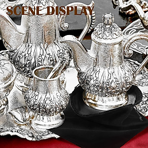 Saintrygo 4 Pieces Silver Storage Bags Anti Tarnish Cloth Bag for Storage, Jewelry, Flatware, Silverplate, Silver Polishing Cloth for Tarnish Cleaning(9.8 x 12.8 Inch,Black)