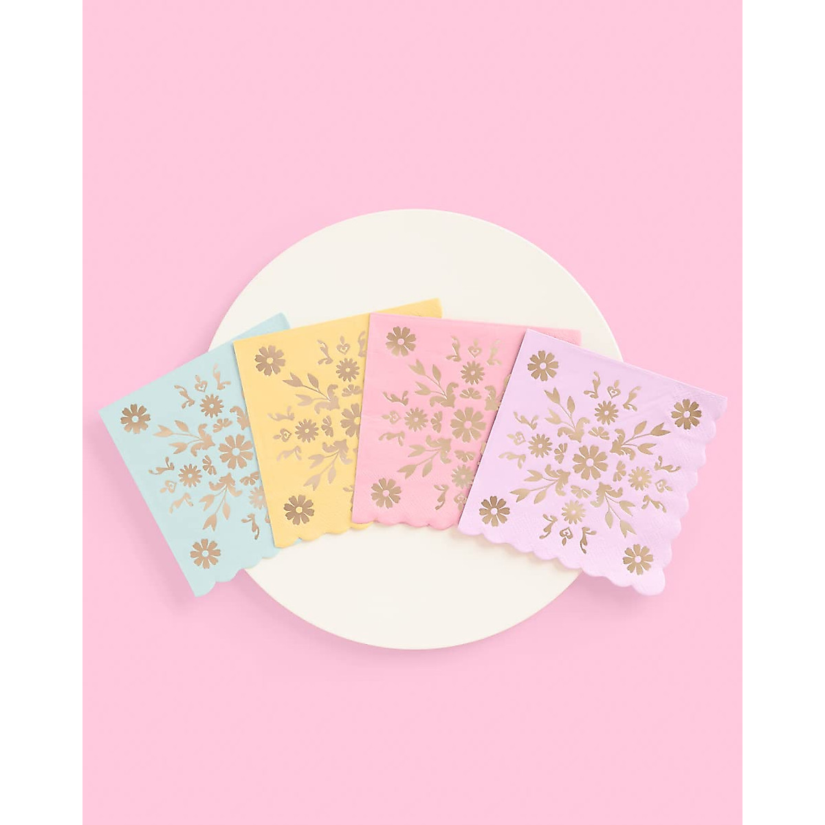 xo, Fetti Pastel China Napkins - 24 pack, 5" | Birthday Party Decorations, Bachelorette Garden Party, Easter Party, Cool Cake Plates, Tea Partea