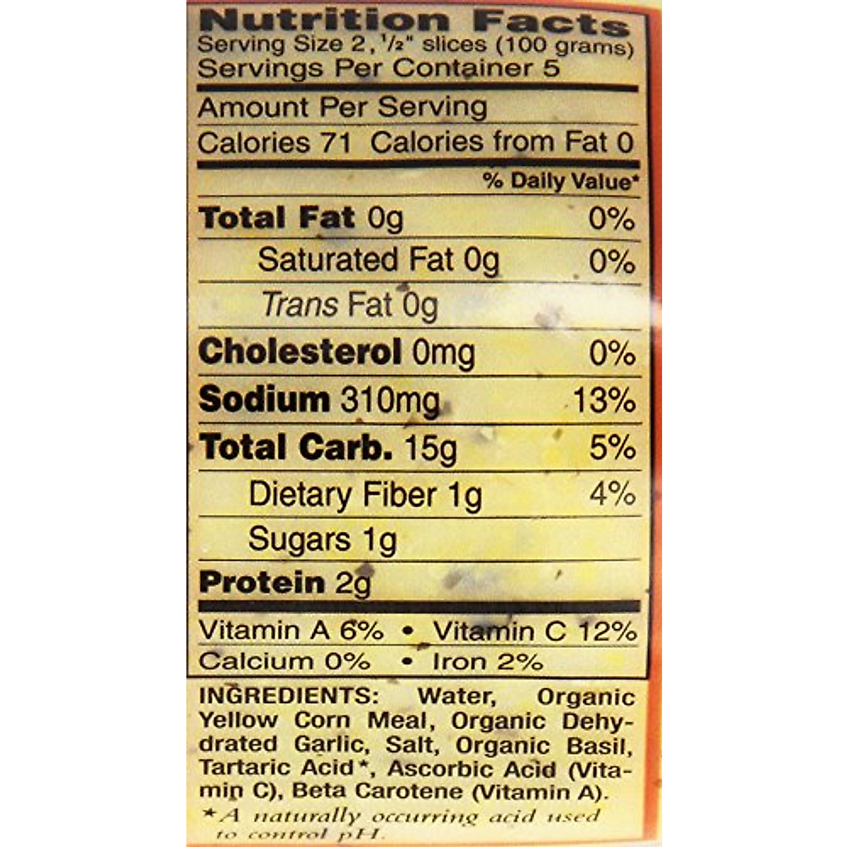 POLENTA BASIL & GRLC ORG