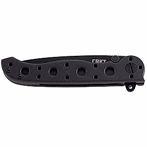 CRKT M16-10KZ EDC Folding Pocket Knife: Everyday Carry, Black Serrated Edge Blade, Tanto, Automated Liner Safety, Nylon Handle, Pocket Clip