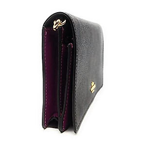 COACH Women's Anna Foldover Crossbody Clutch (Signature Canvas - Brown - Dark Magenta)